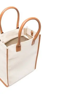 Woolrich Canvas Tote Bag With Leather Trim