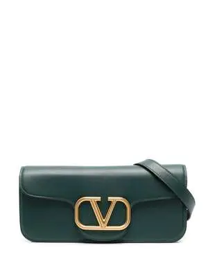 Valentino Garavani Logo-plaque Leather Shoulder Bag - Green