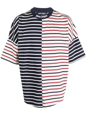 Palm Angels Striped Logo-print T-shirt