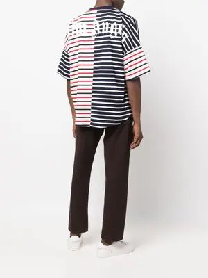 Palm Angels Striped Logo-print T-shirt