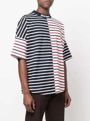 Palm Angels Striped Logo-print T-shirt