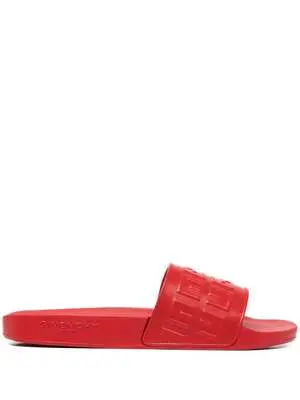 Givenchy 4g Embossed Slides - Red