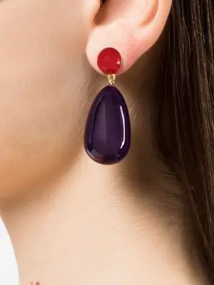 ESHVI Drop Design Earrings - Purple
