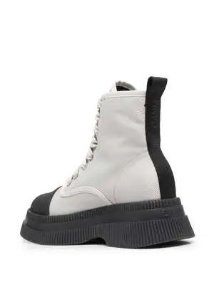 GANNI Creepers Lace-up Ankle Boots - Grey