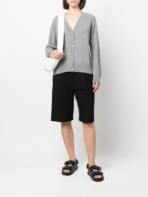 BARRIE V-neck Cashmere Cardigan - Grey