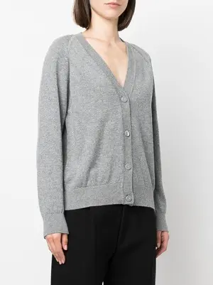 BARRIE V-neck Cashmere Cardigan - Grey