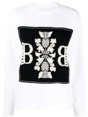 BARRIE Embroidered Panelled Sweatshirt - White