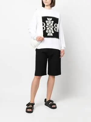BARRIE Embroidered Panelled Sweatshirt - White