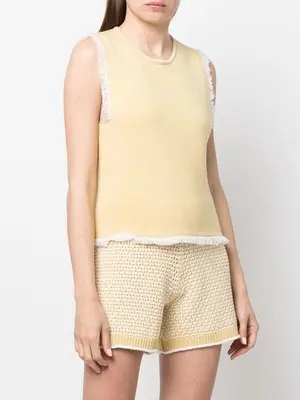 BARRIE Fringe-trim Top - Yellow