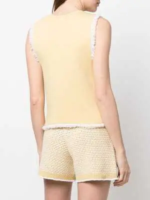BARRIE Fringe-trim Top - Yellow