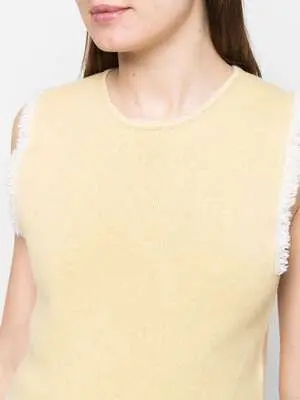 BARRIE Fringe-trim Top - Yellow