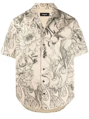 Dsquared2 Graphic-print Short-sleeved Shirt