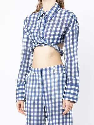 Jacquemus Gingham Cropped Blouse