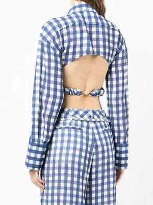 Jacquemus Gingham Cropped Blouse