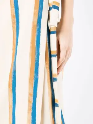 Marni Striped Wrap Midi Skirt