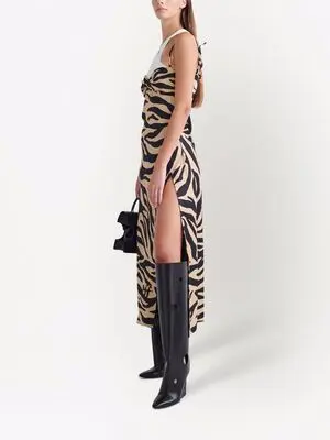 Off-White Zebra Print Midi Dress