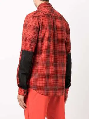 Aztech Mountain Check-print Long-sleeved Shirt - Orange