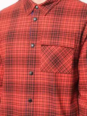 Aztech Mountain Check-print Long-sleeved Shirt - Orange