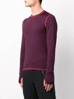 Aztech Mountain Crewneck Long Sleeve Sweatshirt With Contrast Stitching - Purple