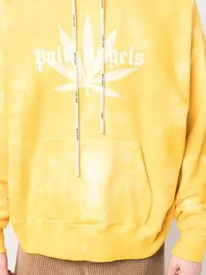 Palm Angels Leaf Tie-dye Logo-print Hoodie
