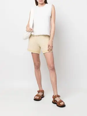 BARRIE Fringe-trim Knitted Top - Neutrals