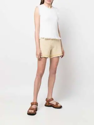 BARRIE Fringe-trim Knitted Top - Neutrals