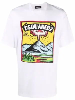 Dsquared2 Graphic-print Cotton T-shirt - White