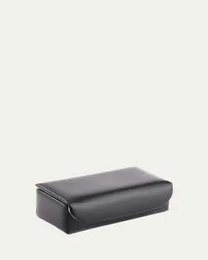 ROYCE NEW YORK Personalized Leather Cufflink Case - Black