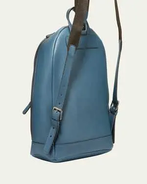 Giorgio Armani Tumbled Calf Leather Backpack