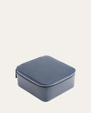 ROYCE NEW YORK Zippered Travel Jewelry Organizer Case, Personalized - Navy Blue