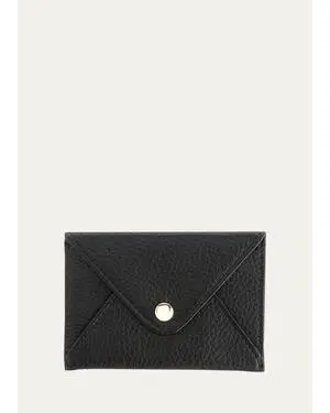 ROYCE NEW YORK Monogrammed Leather Envelope Style Card Holder, Personalized Black