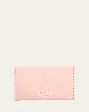 ROYCE NEW YORK Monogrammed Leather Envelope Style Card Holder, Personalized Blush Pink