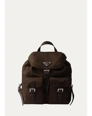 Prada Small Buckle Flap Nylon Backpack - F0038 Bruc