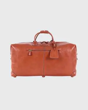 Bric'S Pelle 22-inch Leather Cargo Duffle Luggage - Cognac