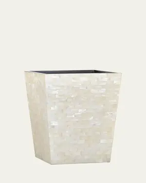 LABRAZEL White Agate Wastebasket - Opalescent Ivory