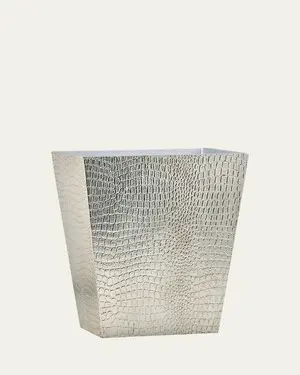 LABRAZEL Crocodile Silver Wastebasket - Antique Silver