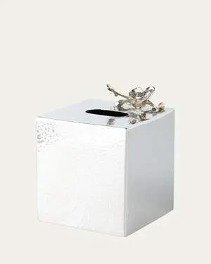 Michael Aram White Orchid Tissue Box Cover - Silver