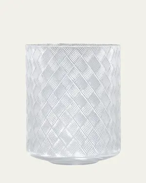 LABRAZEL Basket Weave Wastebasket - Clear/frost