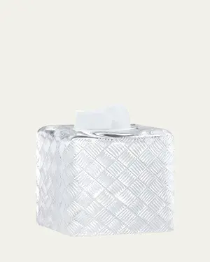 LABRAZEL Basket Weave Tissue Box Cover - Clear/frost