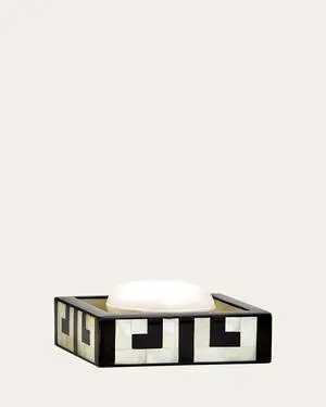 LABRAZEL Greek Key Soap Dish - Ivory/ebony