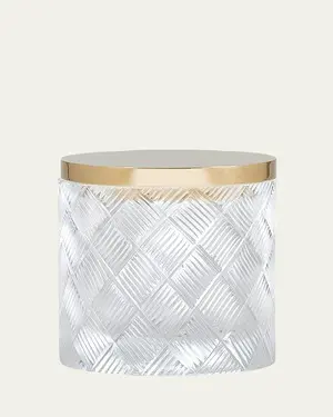 LABRAZEL Basket Weave Canister - Clr/frost/gold
