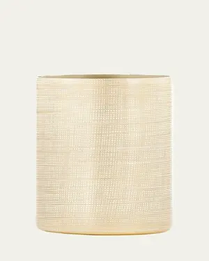 LABRAZEL Woven Wastebasket - Gold/white