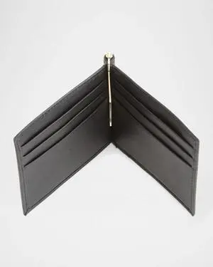 ROYCE NEW YORK Personalized Rfid-blocking Leather Money Clip - Black