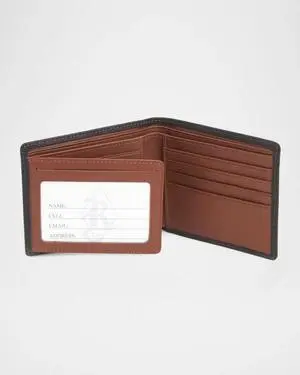 ROYCE NEW YORK Personalized Leather Rfid-blocking Trifold Wallet Tan