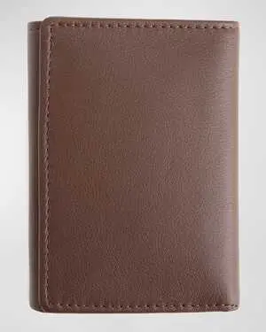 ROYCE NEW YORK Personalized Leather Trifold Wallet Black Pattern