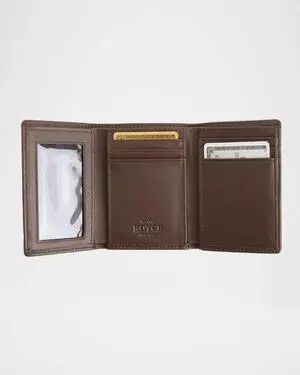 ROYCE NEW YORK Personalized Leather Trifold Wallet - Black Pattern