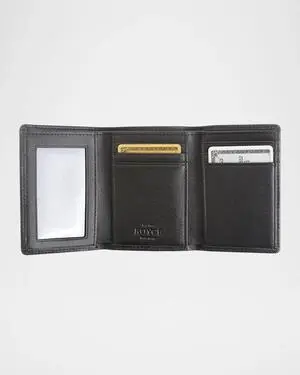 ROYCE NEW YORK Personalized Leather Trifold Wallet - Black