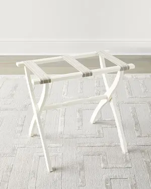GATE HOUSE FURNITURE Dual Stripe Luggage Rack Ivory