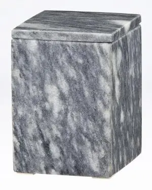 MARBLE CRAFTER Myrtus Collection Square Marble Canister - Cloud Gray