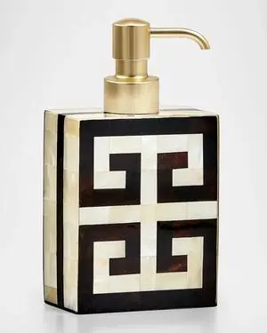LABRAZEL Greek Key Wastebasket Matte Brass